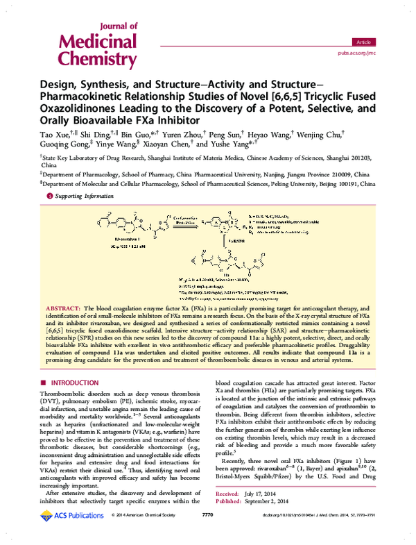 (PDF) Design, synthesis, and structure-activity and structure ...