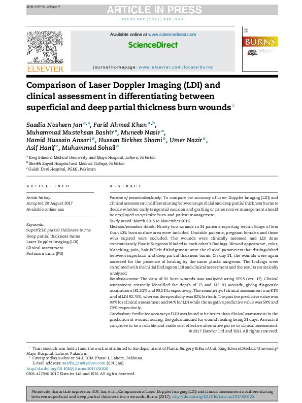 (PDF) Comparison of Laser Doppler Imaging (LDI) and clinical assessment ...