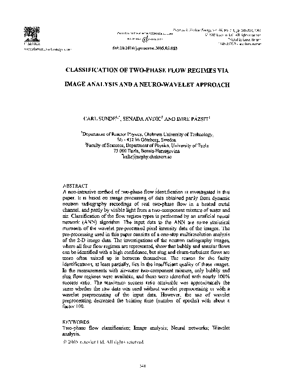 (PDF) Classification of two-phase flow regimes via image analysis and a neuro-wavelet approach ...