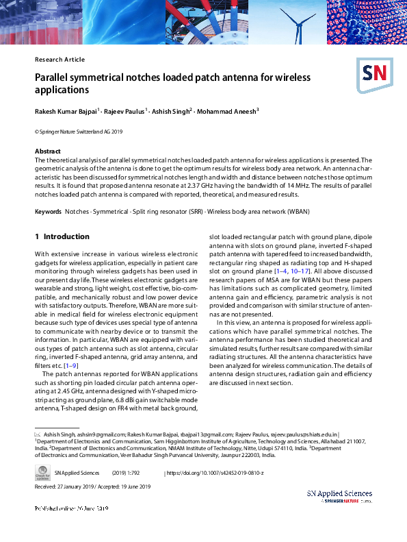 (PDF) Parallel symmetrical notches loaded patch antenna for wireless ...