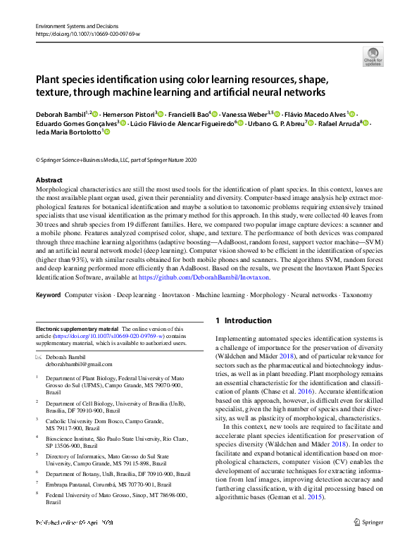 Pdf Plant Species Identification Using Color Learning Resources Shape Texture Through