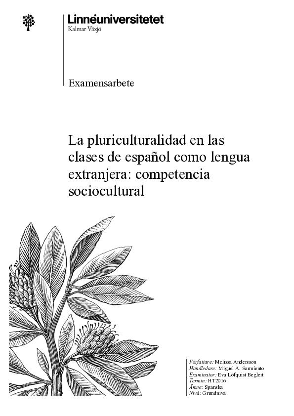 (PDF) La pluriculturalidad en las clases de español como lengua ...
