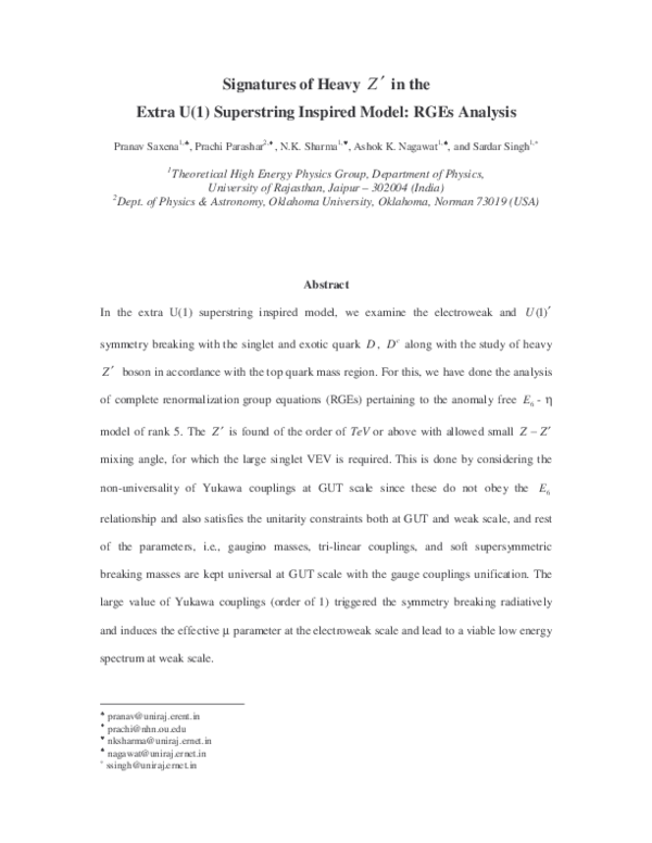 (PDF) Signatures of Heavy Z-prime in the Extra U (1) Superstring ...