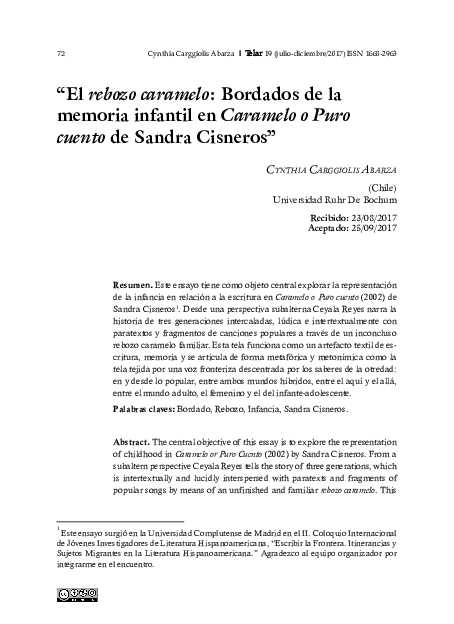(PDF) El rebozo caramelo: Bordados de la memoria infantil en Caramelo o ...