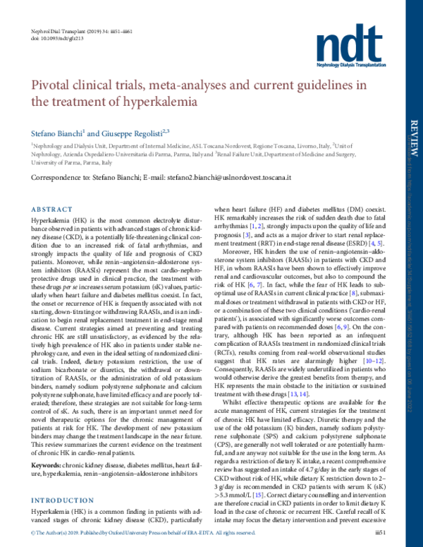 (PDF) Pivotal clinical trials, meta-analyses and current guidelines in ...