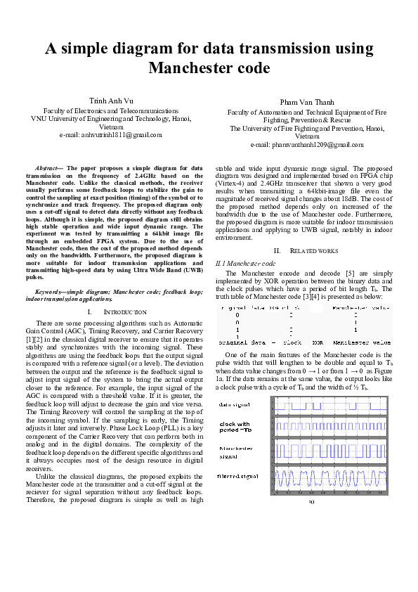 (PDF) A simple diagram for data transmission using Manchester code
