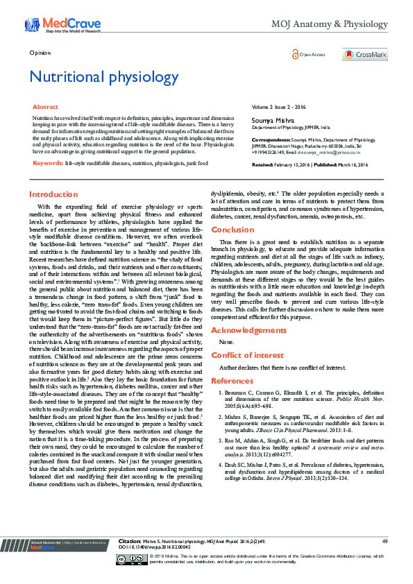 (PDF) Nutritional Physiology