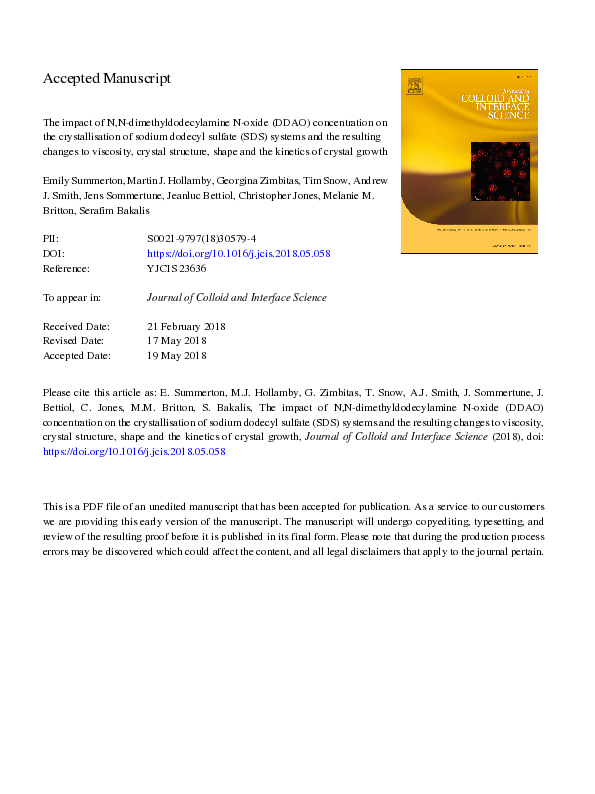 (PDF) The impact of N,N-dimethyldodecylamine N-oxide (DDAO ...