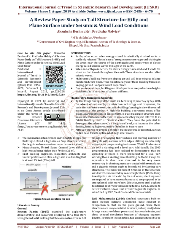 (PDF) A Review Paper Study on Tall Structure for Hilly and Plane ...