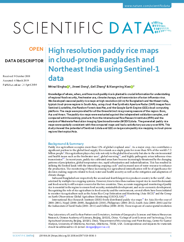 (PDF) High resolution paddy rice maps in cloud-prone Bangladesh and ...