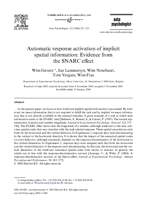 (PDF) Automatic response activation of implicit spatial information ...