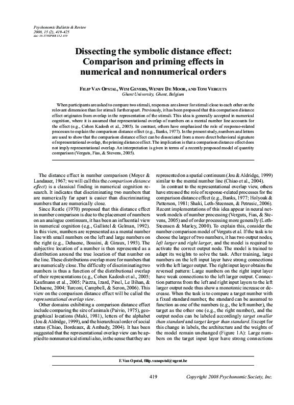 (PDF) Dissecting the symbolic distance effect: Comparison and priming ...