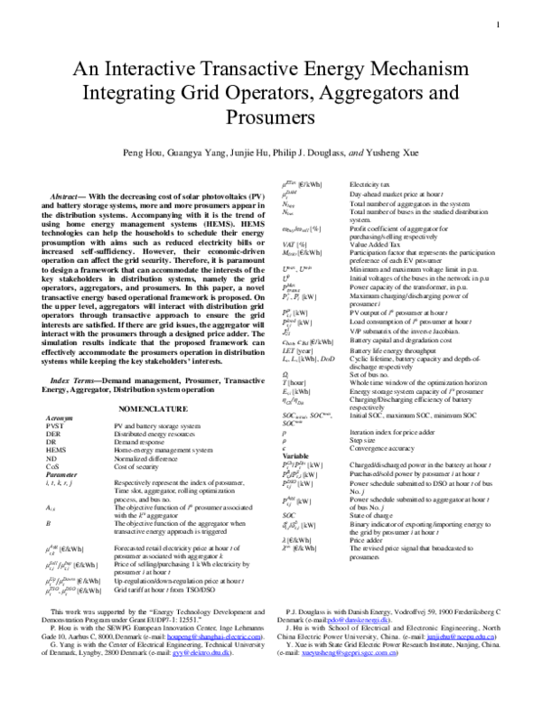 (PDF) An Interactive Transactive Energy Mechanism Integrating Grid ...