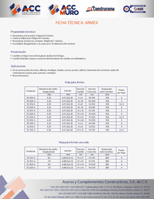 (PDF) FICHA TÉCNICA: ARMEX | Israel Barron - Academia.edu