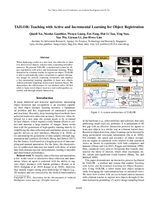 (PDF) TAILOR: Teaching with Active and Incremental Learning for Object Registration