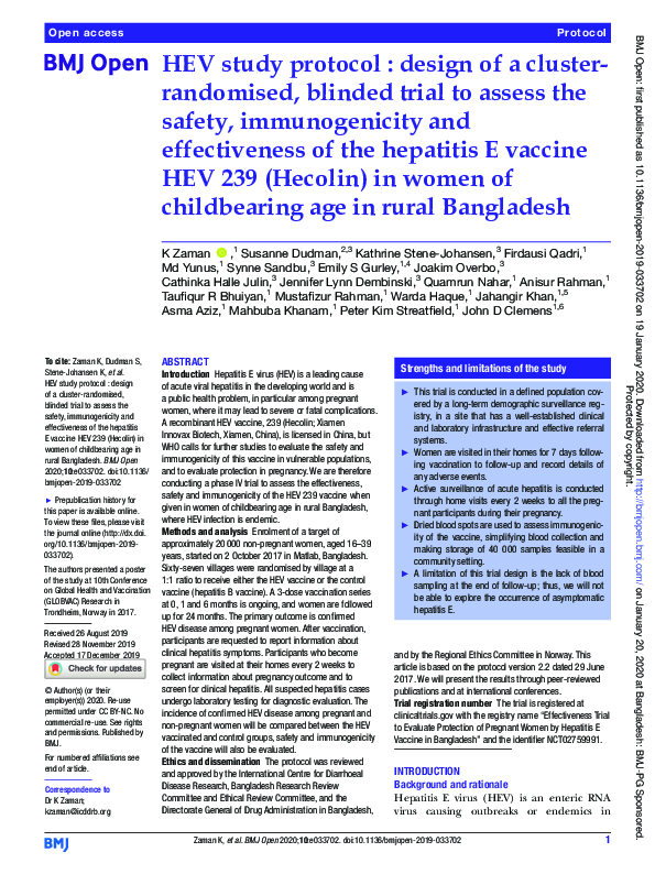 (PDF) HEV study protocol : design of a cluster-randomised, blinded ...