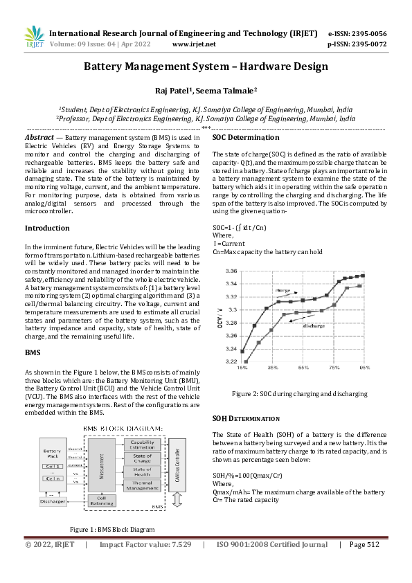 (PDF) Battery Management System -Hardware Design