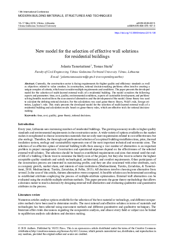 (PDF) New model for the selection of effective wall solutions for ...