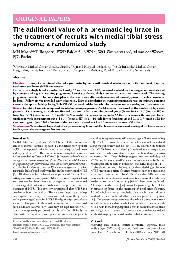 (PDF) The Additional Value of a Pneumatic Leg Brace in the Treatment of ...