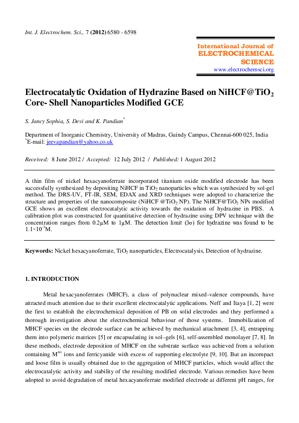 (PDF) Shell Nanoparticles Modified GCE