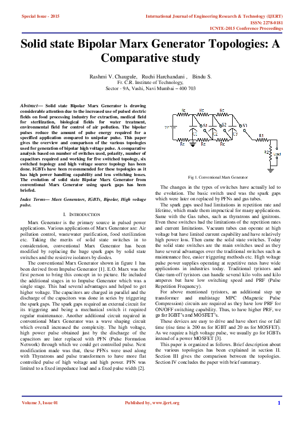(PDF) Solid state Bipolar Marx Generator Topologies: A Comparative study