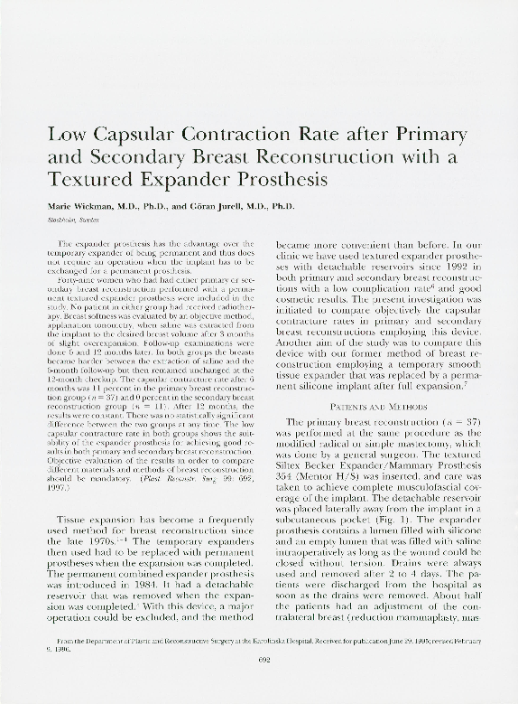 (PDF) Low Capsular Contraction Rate after Primary and Secondary Breast ...