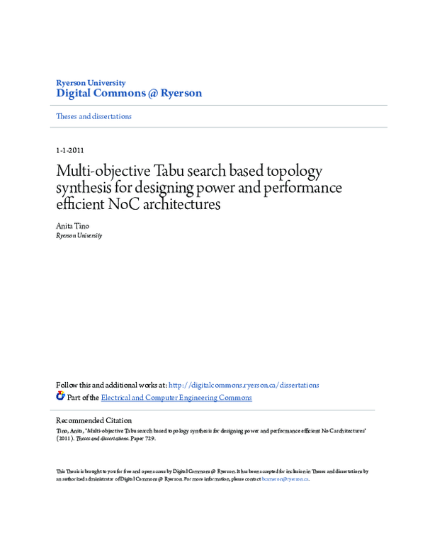 Pdf Multi Objective Tabu Search Based Topology Synthesis For Designing Power And Performance