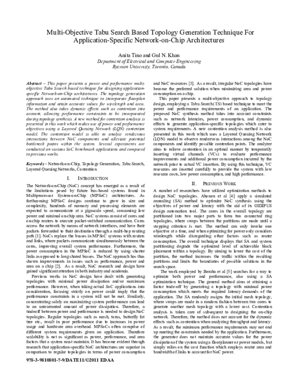 (PDF) Multi-objective Tabu Search based topology generation technique for application-specific ...