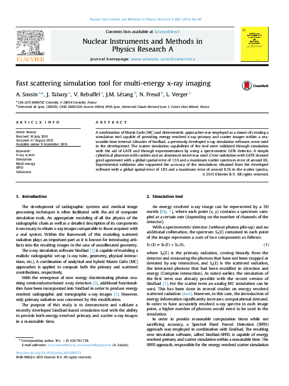 (PDF) Fast scattering simulation tool for multi-energy x-ray imaging