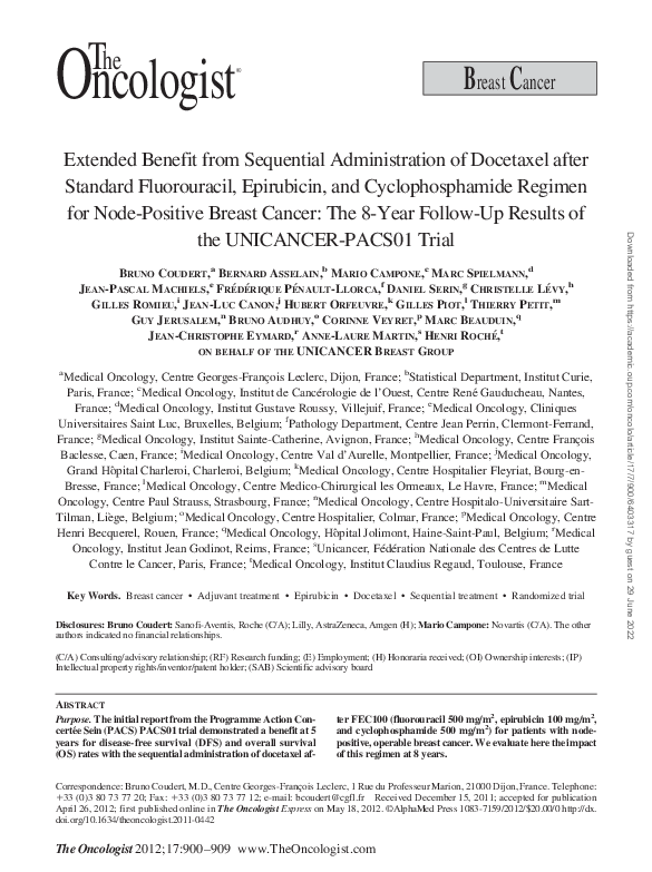 (PDF) Extended Benefit from Sequential Administration of Docetaxel ...