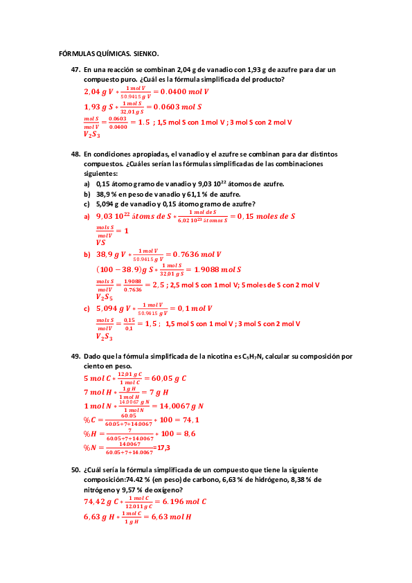 (PDF) FÓRMULAS QUÍMICAS