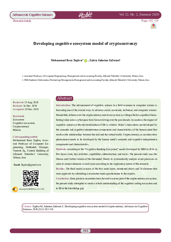 (PDF) Developing cognitive ecosystem model of cryptocurrency