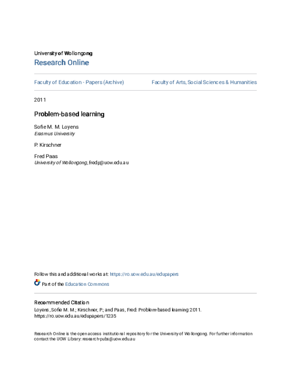 (PDF) Problem-based learning