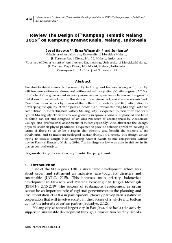 (PDF) Review The Design of “Kampung Tematik Malang 2016” on Kampung ...