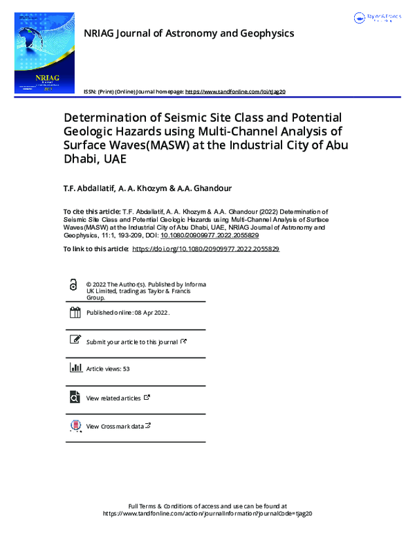 (PDF) Determination of Seismic Site Class and Potential Geologic ...