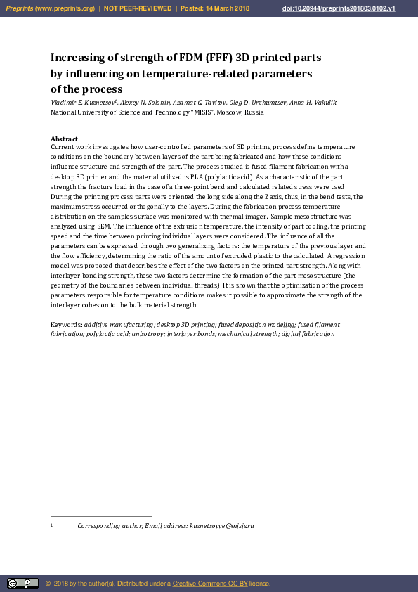 (PDF) Increasing strength of FFF three-dimensional printed parts by ...