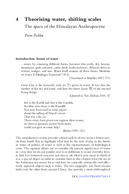 (PDF) Theorizing Water: The space of the Himalayan Anthropocene | Prem ...