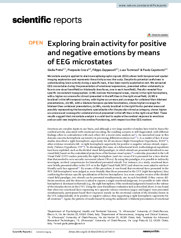 (PDF) Exploring brain activity for positive and negative emotions by ... (PDF) Exploring brain activity for positive and negative emotions by ...