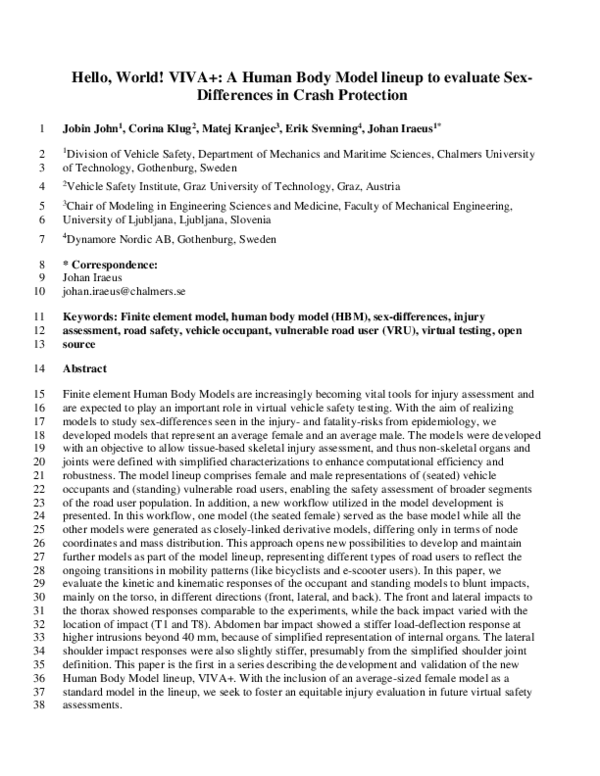 (PDF) Hello, world! VIVA+: A human body model lineup to evaluate sex ...