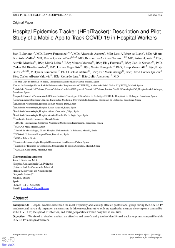 (PDF) Hospital Epidemics Tracker (HEpiTracker): Description and pilot ...