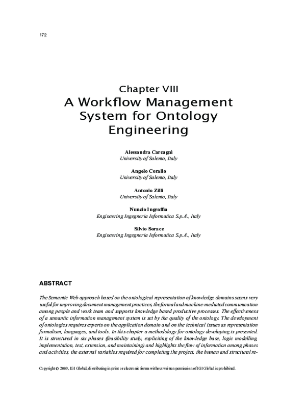 (PDF) A Workflow Management System for Ontology Engineering