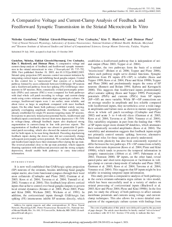 (PDF) Projection Neurons of the Direct and Indirect Pathways Dynamics ...