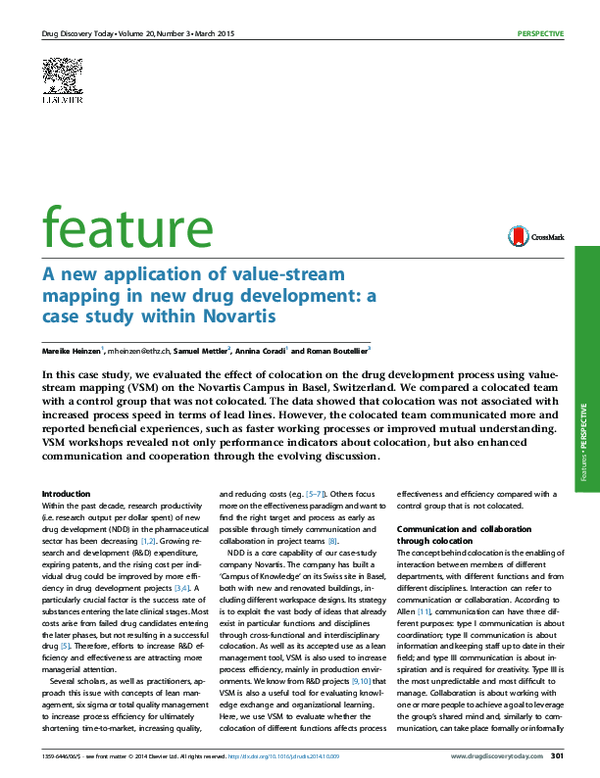 (PDF) A new application of value-stream mapping in new drug development ...