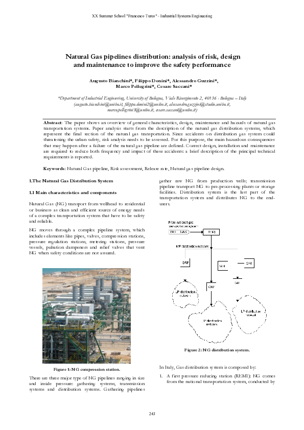 (PDF) Natural Gas pipelines distribution: analysis of risk, design and maintenance to improve ...