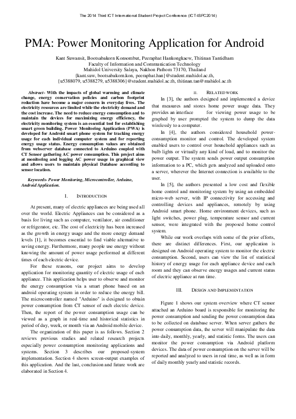 (PDF) PMA: Power Monitoring Application for Android