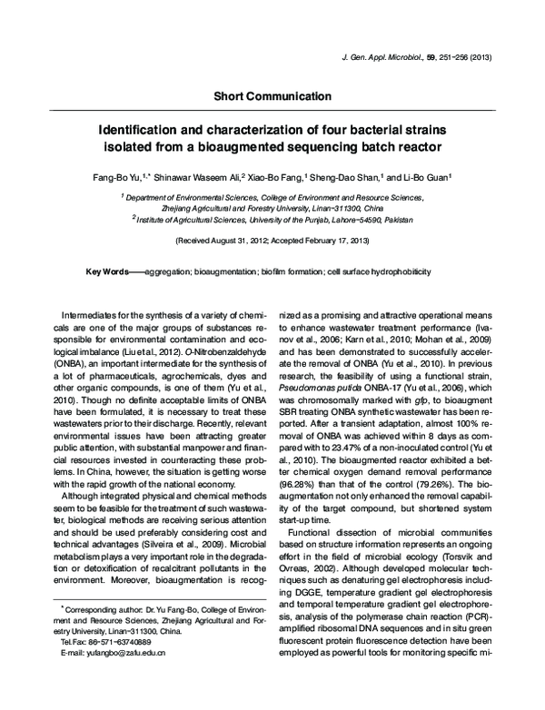 (PDF) Identification and characterization of four bacterial strains isolated from a bioaugmented ...