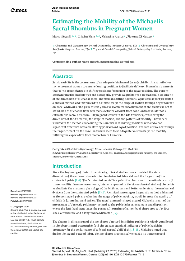 (PDF) Estimating the Mobility of the Michaelis Sacral Rhombus in ...