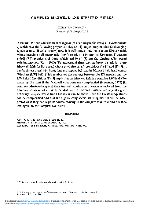 (PDF) Einstein–Maxwell fields