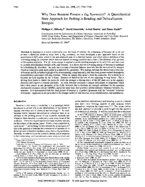(PDF) Why Does Benzene Possess a D6h Symmetry? A Quasiclassical State ...