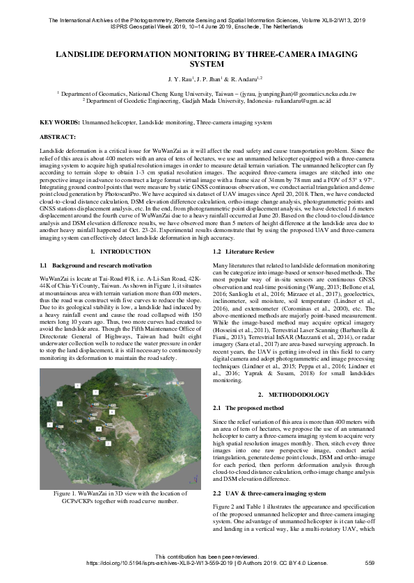 Pdf Landslide Deformation Monitoring By Three Camera Imaging System